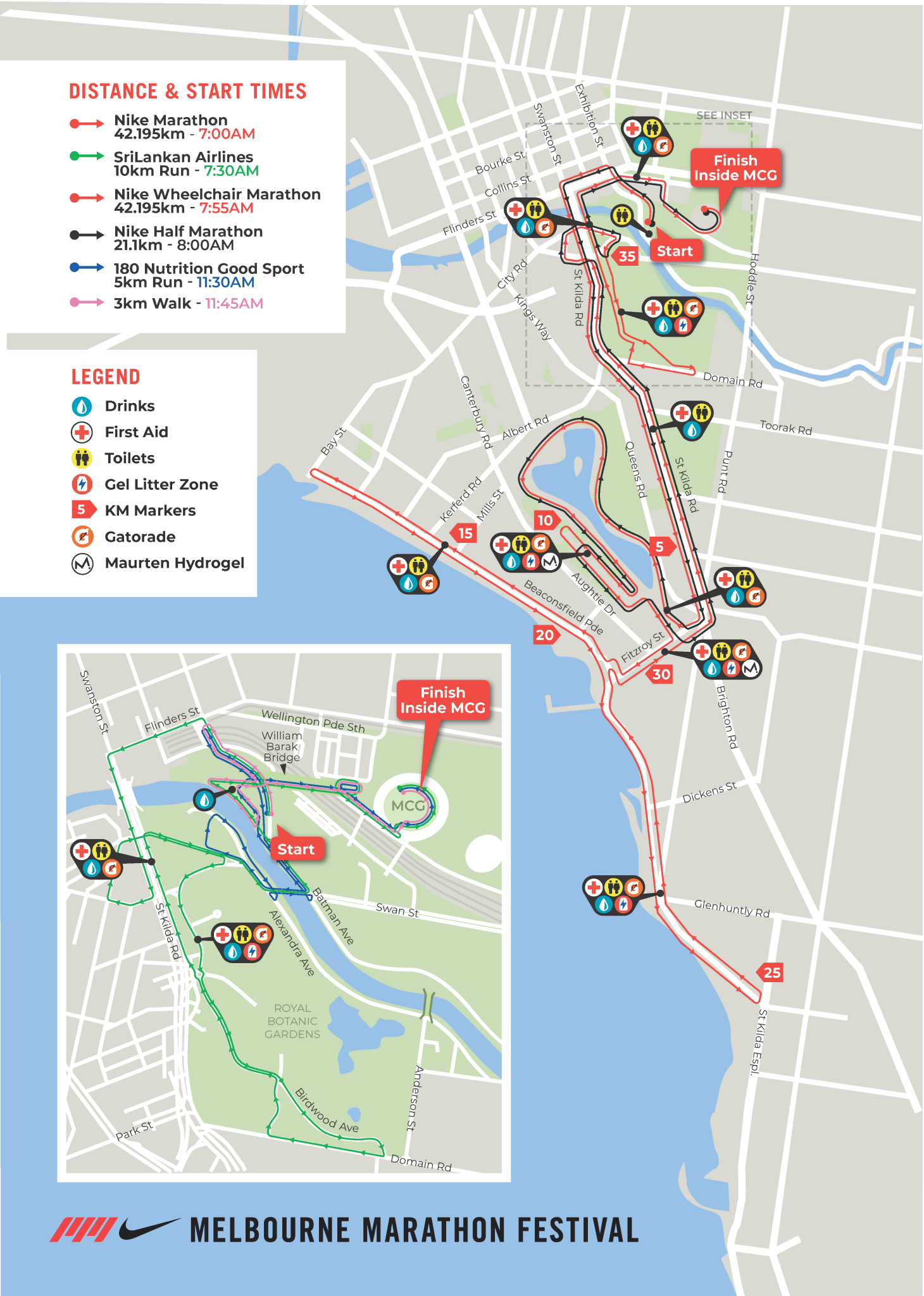 Just Released: 2022 Course Maps – Nike Melbourne Marathon Festival